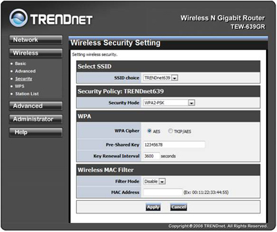 TRENDnet FAQs | Wireless | How do I secure my wireless network?