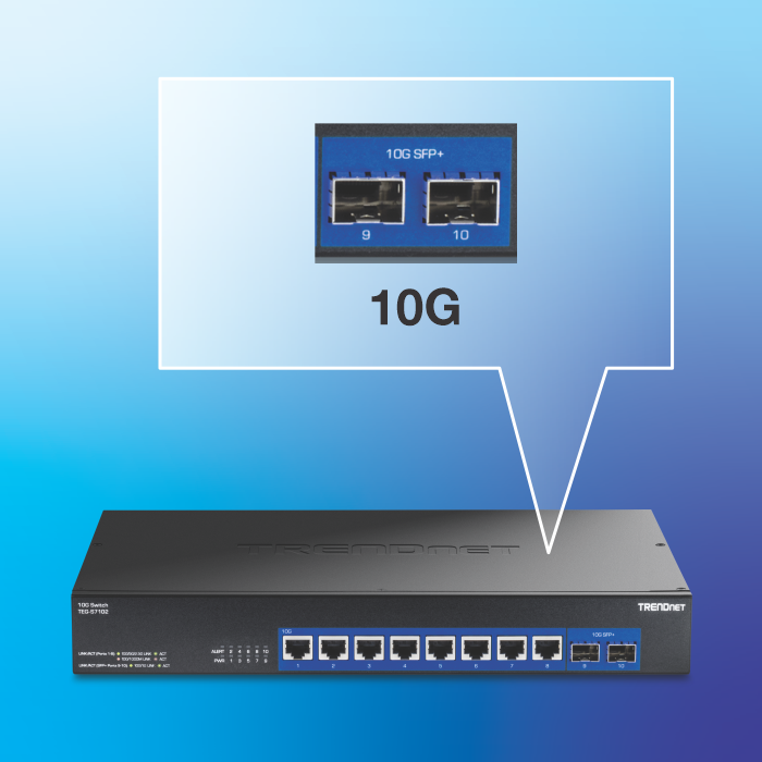 10 Port 10G Unmanaged Switch TRENDnet TEG S7102