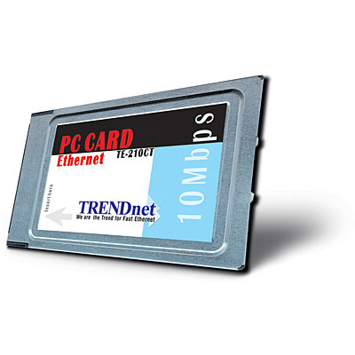 Plug-n-Play PCMCIA Ethernet Adapter - TRENDnet TE-210CT