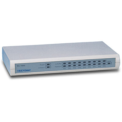 10Base-T Ethernet Hub with 9 UTP Ports - TRENDnet TE-900