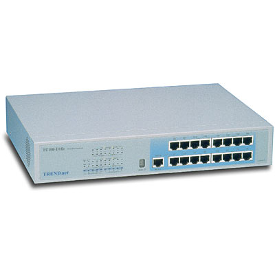 16-port 10/100Mbps Dual Speed Stackable Hub - TRENDnet TE100-D16S