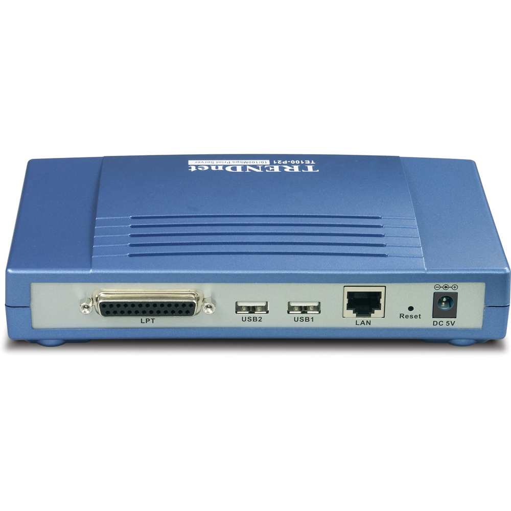 10/100Mbps Multi-Port Print Server 2 USB 2.0 & 1 Parallel Printer Port ...