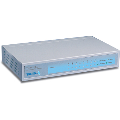 7-port 10/100Base-TX and 1-port 100Base-FX Mini Fiber Switch - TRENDnet ...