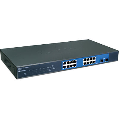 16-port Gigabit Web Smart Switch w/ 2 Shared Mini-GBIC Slots - TRENDnet ...