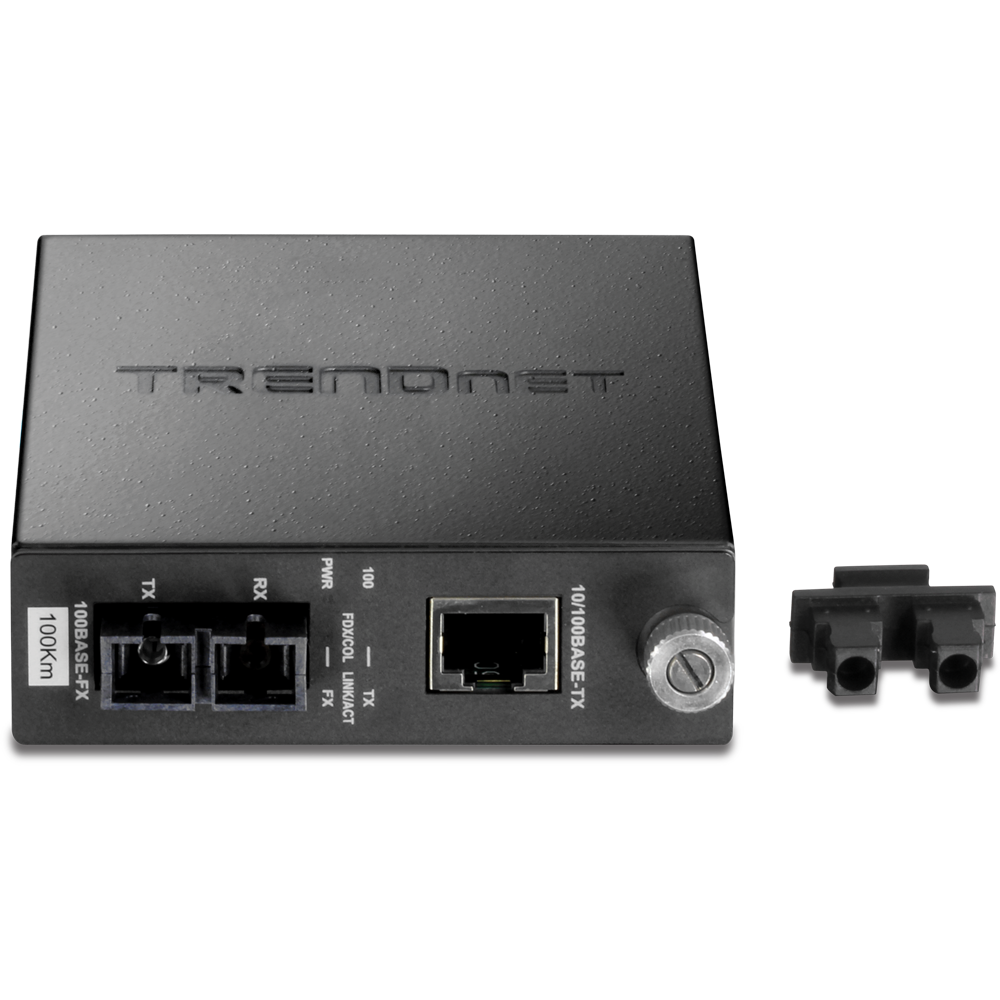 100Base-TX to 100Base-FX Single Mode SC Fiber Converter - TRENDnet TFC ...
