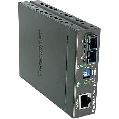 1000Base-T to 1000Base-LX Single Mode SC Fiber Converter - TRENDnet TFC ...