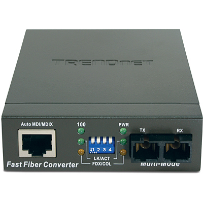 10/100Base-TX to 100Base-FX Fiber Multi-Mode SC-Type Fiber Converter - TRENDnet TFC-210MSC