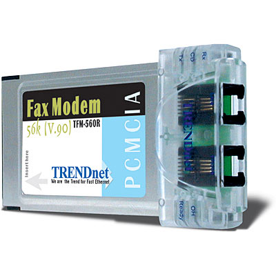 56Kbps (V.90) High Speed PCMCIA Fax Modem with XpressPort - TRENDnet ...