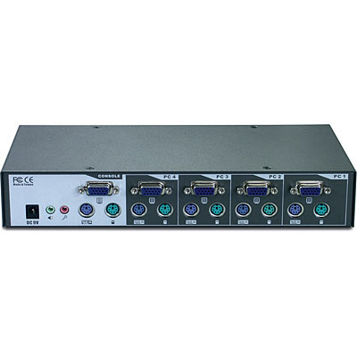 4-Port PS/2 Rack Mount KVM Switch Kit w/ Audio - TRENDnet TK-403KR