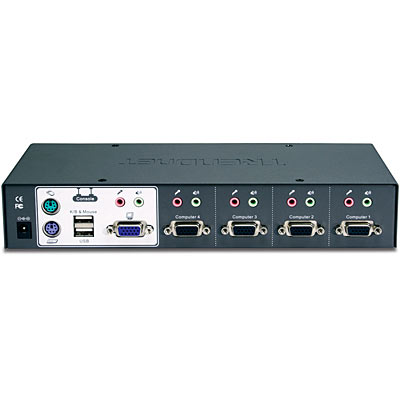 4-Port USB / PS/2 KVM Switch Kit w/ Audio - TRENDnet TK-423K