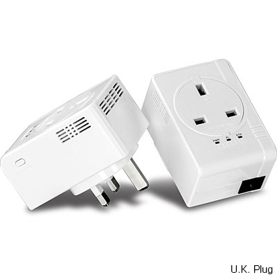 Powerline 500 AV Nano Adapter Kit with Built-In Outlet - TRENDnet TPL ...