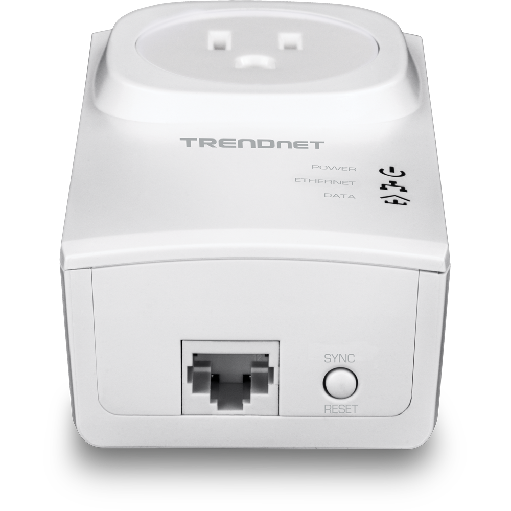 Powerline 500 AV Adapter with Built-In Outlet - TRENDnet TPL-407E