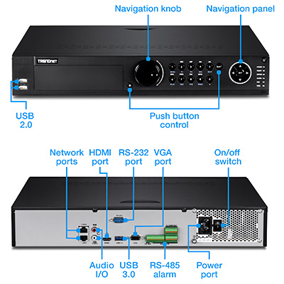 32-Channel HD NVR with 4 TB HDD - TRENDnet TV-NVR2432D4